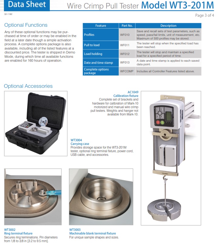 Mark-10 Wire Crimp Pull Tester Model WT3-201M | Willrich Precision ...