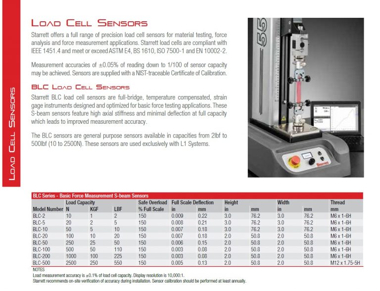Starrett L1 Force Testing System 500 lb capacity | Willrich Precision ...