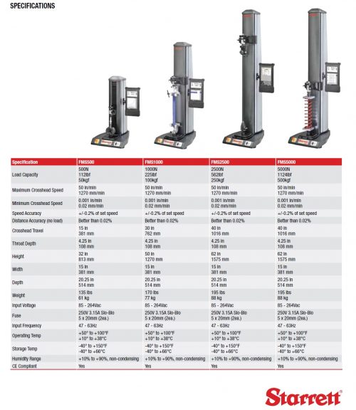 Starrett FMS Spring Test Single Column System | Willrich Precision ...