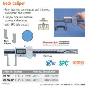 Mitutoyo Neck Caliper Digital | Willrich Precision Instruments
